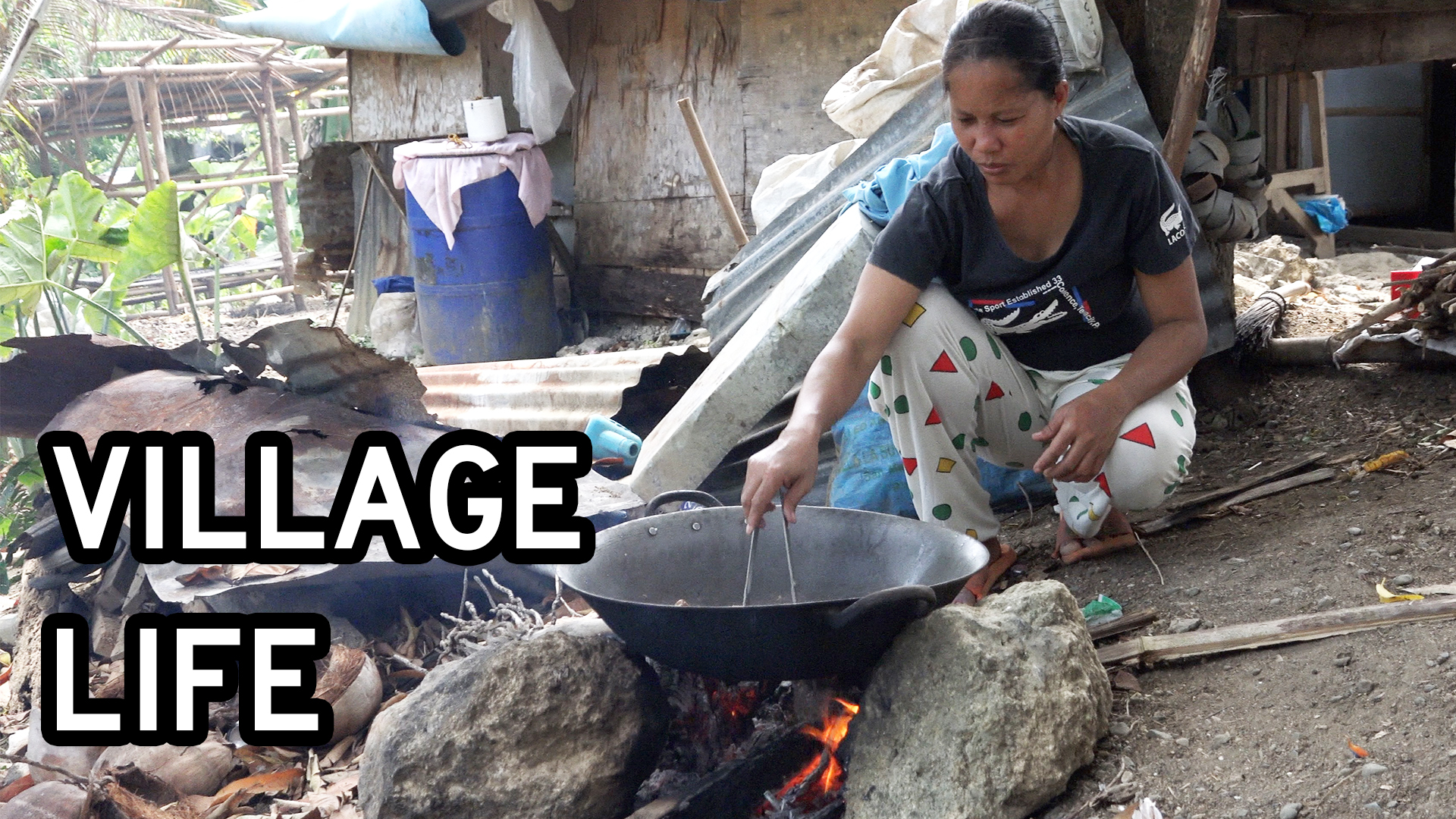 Philippines Village Family Day - FLAMES In The Sugar Cane, Wood-Fired FRIED CHICKEN, And GREAT ...