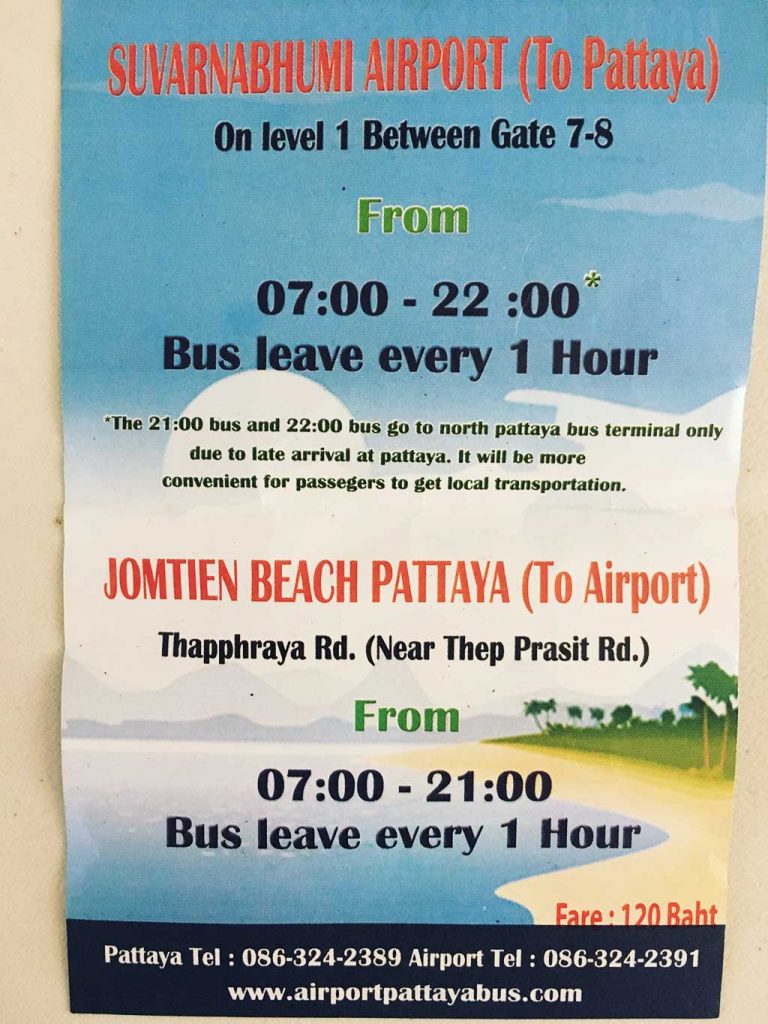How to Get to Pattaya from Suvarnabhumi Airport for 120 baht ($3.50)